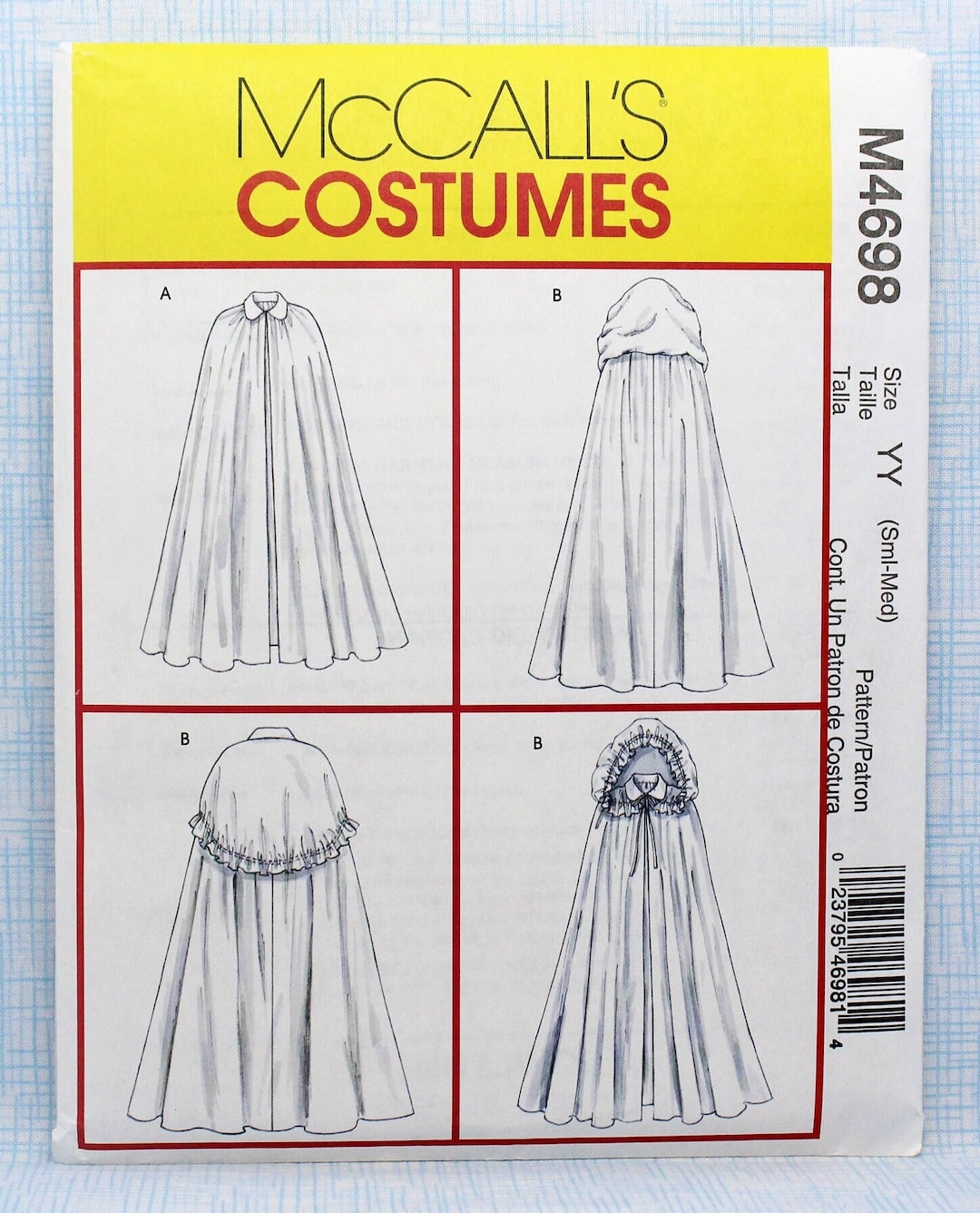 Mccall's Sewing Pattern 4698, Misses' Lined Costume Capes With or ...