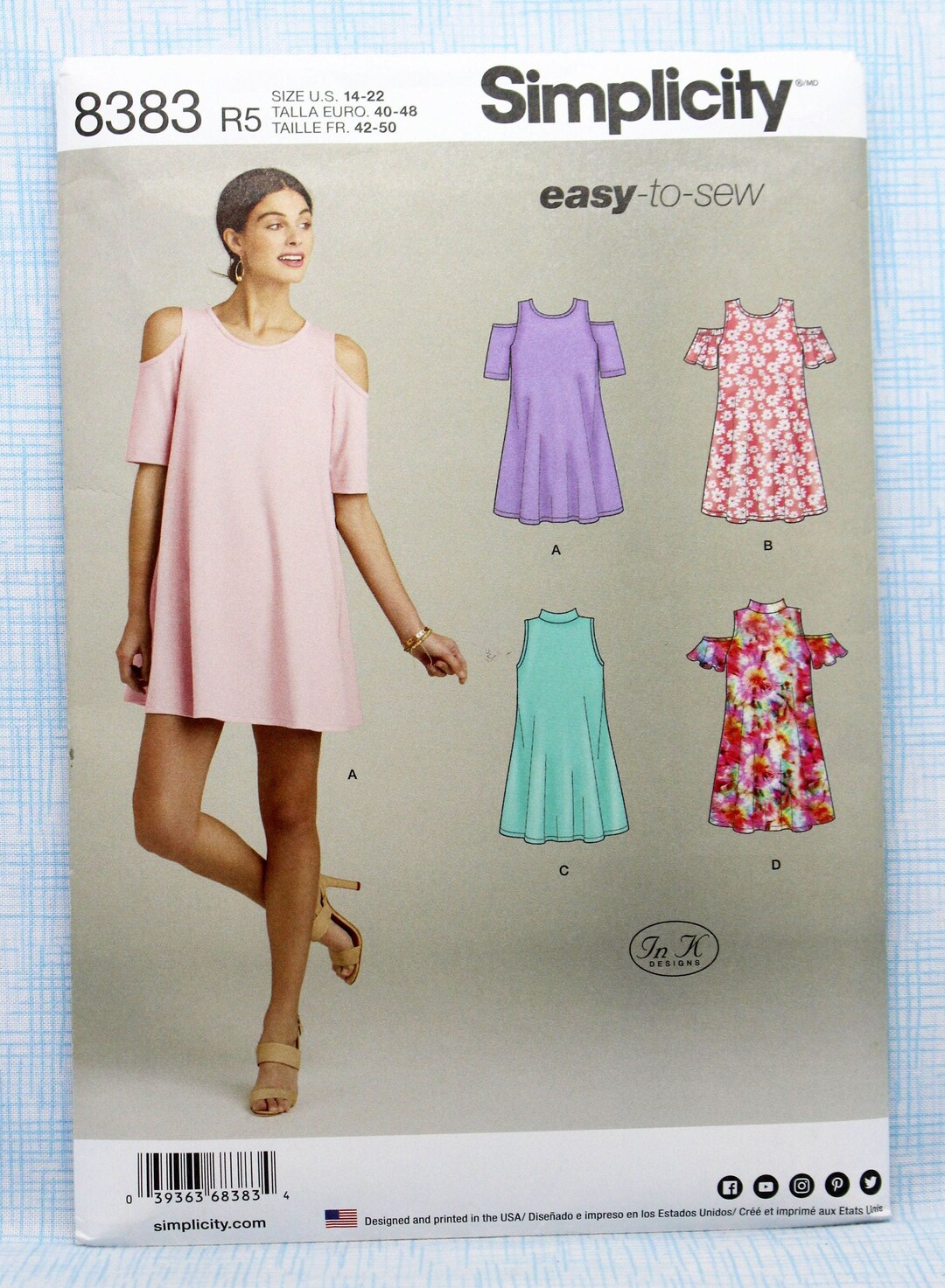 Simplicity Sewing Pattern 8383, Misses' Easy Knit Trapeze Dress, Uncut ...
