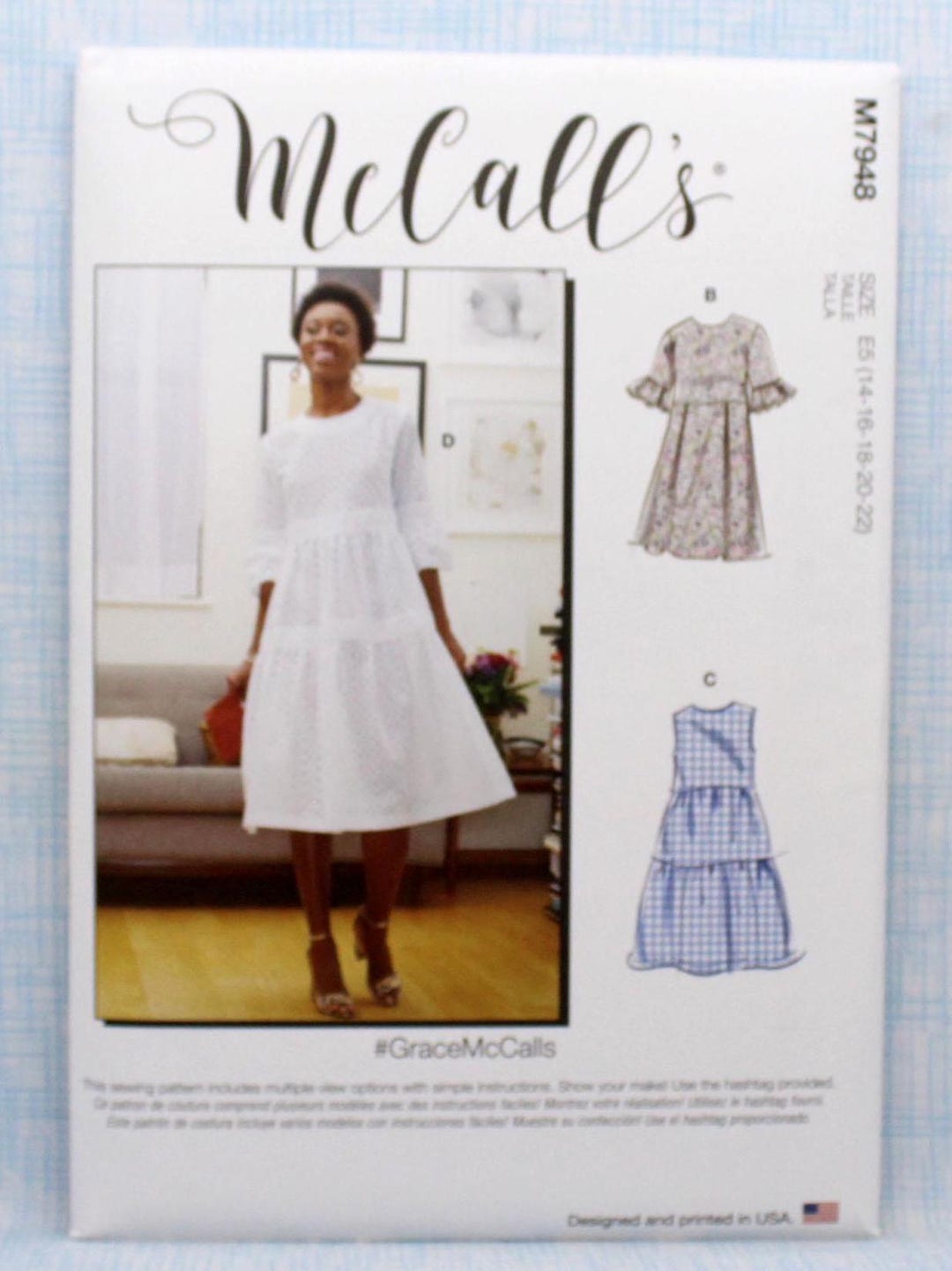 Mccall's Sewing Pattern 7948, Misses' Dresses With Skirt and Sleeve ...