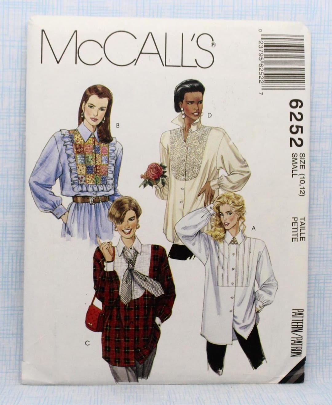 Mccall's Sewing Pattern 6252, Misses' Shirts With Front Yoke Variations ...