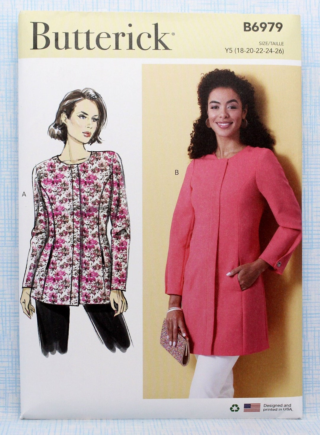 Butterick Sewing Pattern 6979 Misses' Fitted Front Zipper Jacket, Uncut ...