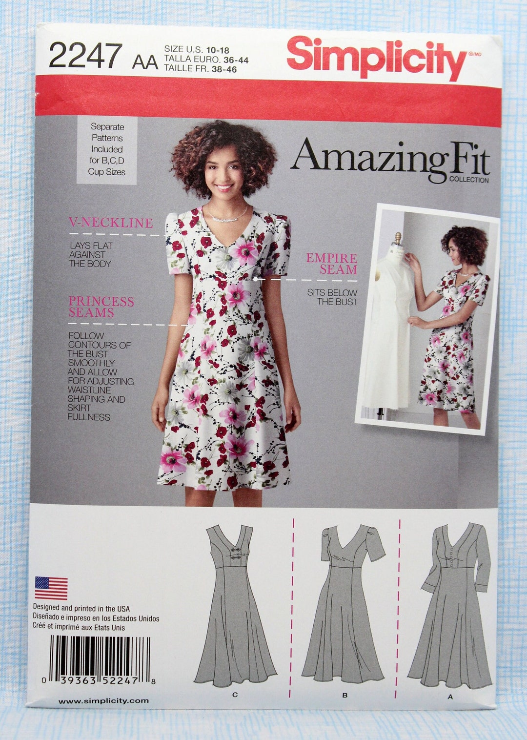 Simplicity Sewing Pattern 2247 Misses' Empire Seam Dress - Etsy