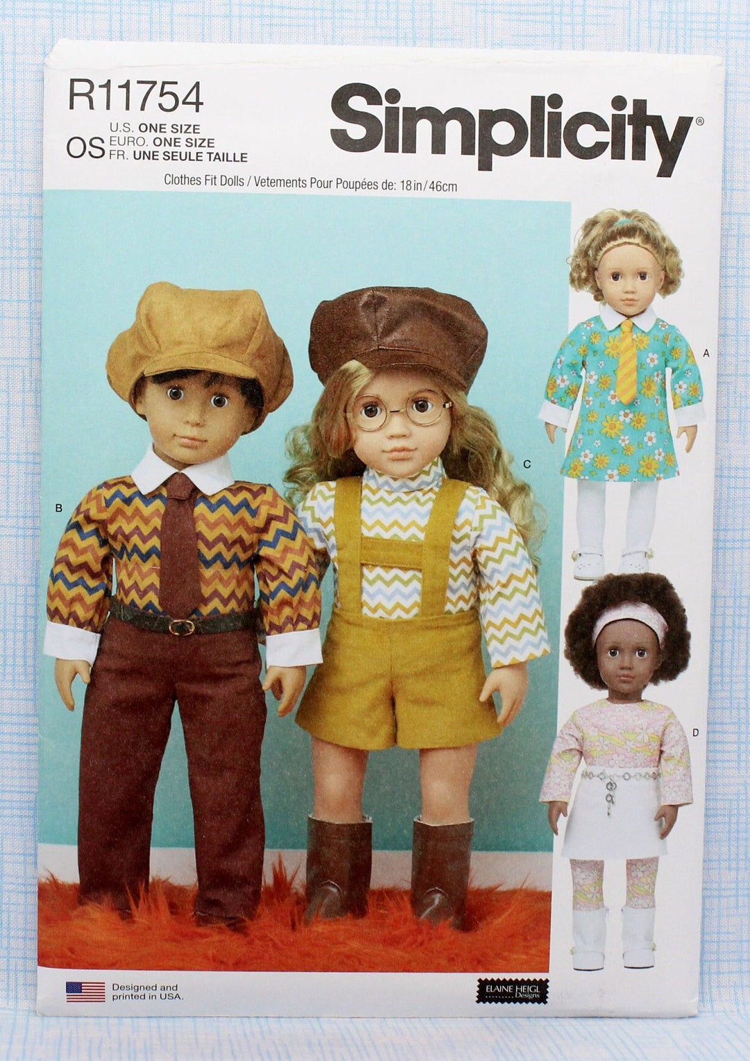 Simplicity Sewing Pattern R11754, Doll Clothes for 18" Dolls Sewing ...