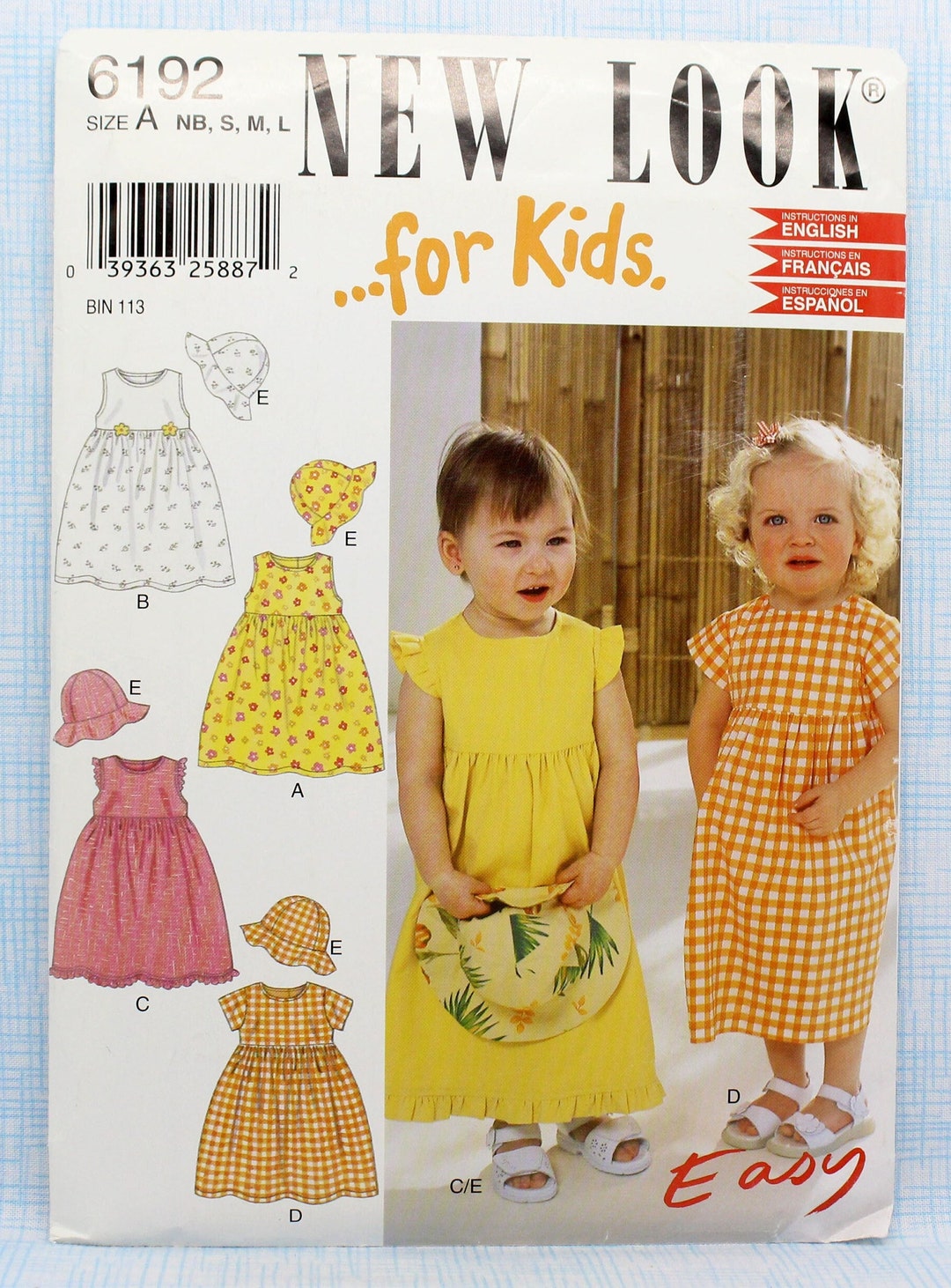 New Look Sewing Pattern 6192, Infant Girls' Dress and Hat Sewing ...