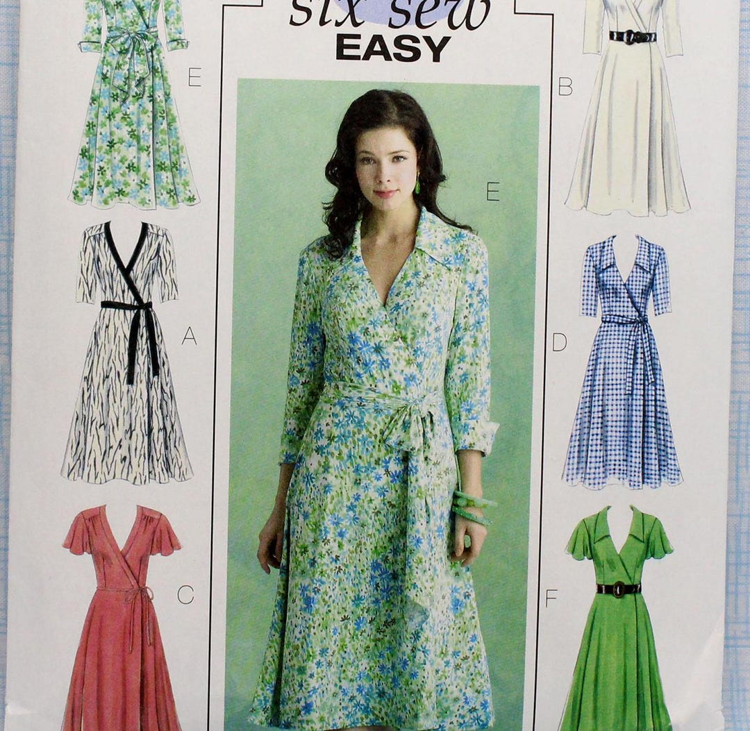Butterick Sewing Pattern 5030, Misses' Wrapped Dress With Sleeve ...