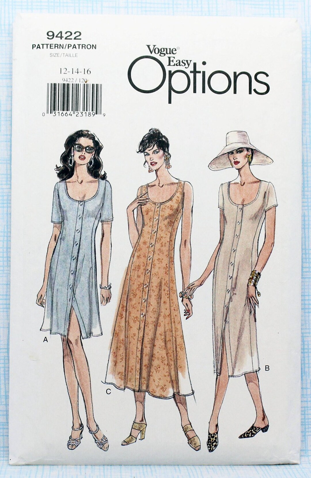 Vogue Sewing Pattern 9422, Misses'/miss Petite Fitted and Slightly Tapered Dress, Uncut/ff ...