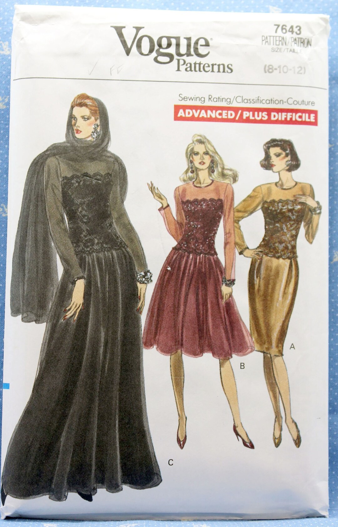 Vogue Sewing Pattern 7643 Misses' Evening Dress With - Etsy