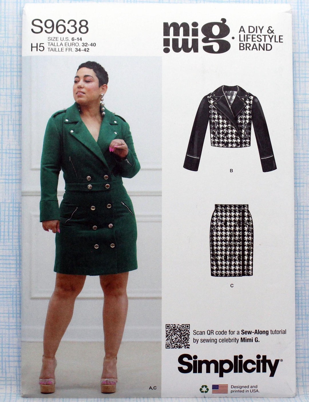 Simplicity Sewing Pattern 9638, Misses' Cropped Jacket and Front Button ...