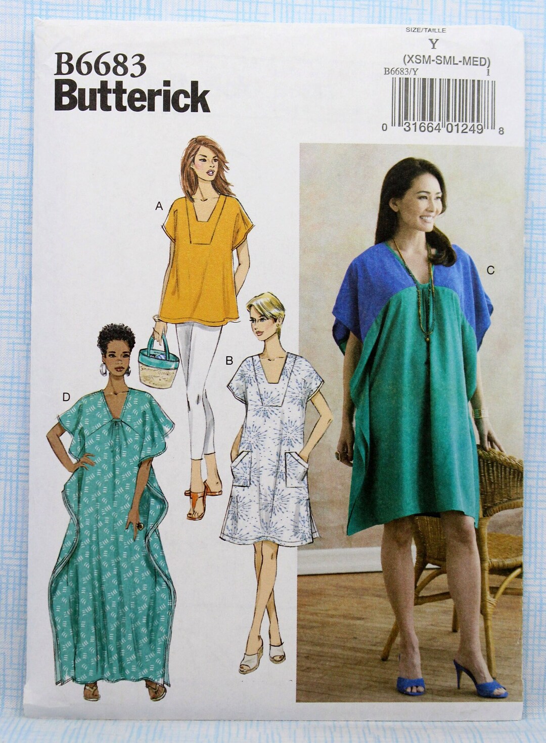 Butterick Sewing Pattern 6683, Misses' Easy Tunic and Caftan, Uncut/ff ...