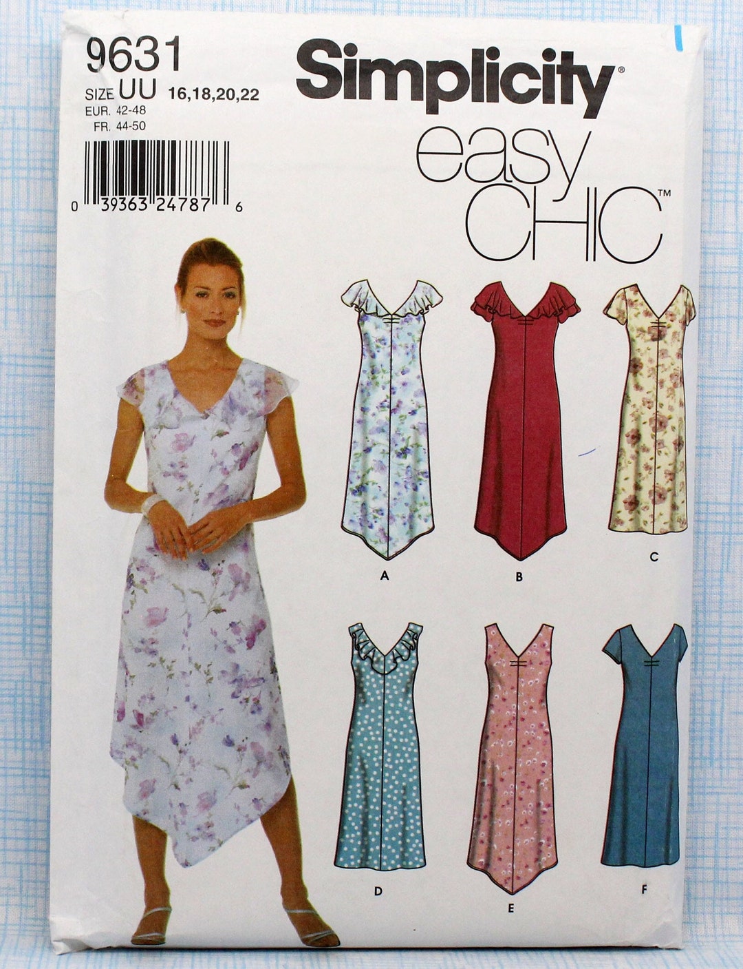 Simplicity Sewing Pattern 9631, Misses' Easy Sleeveless/short Sleeve ...