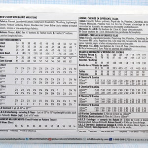 Simplicity Sewing Pattern 1544, Men's Shirt, Uncut/ff, Men's Size Chest ...