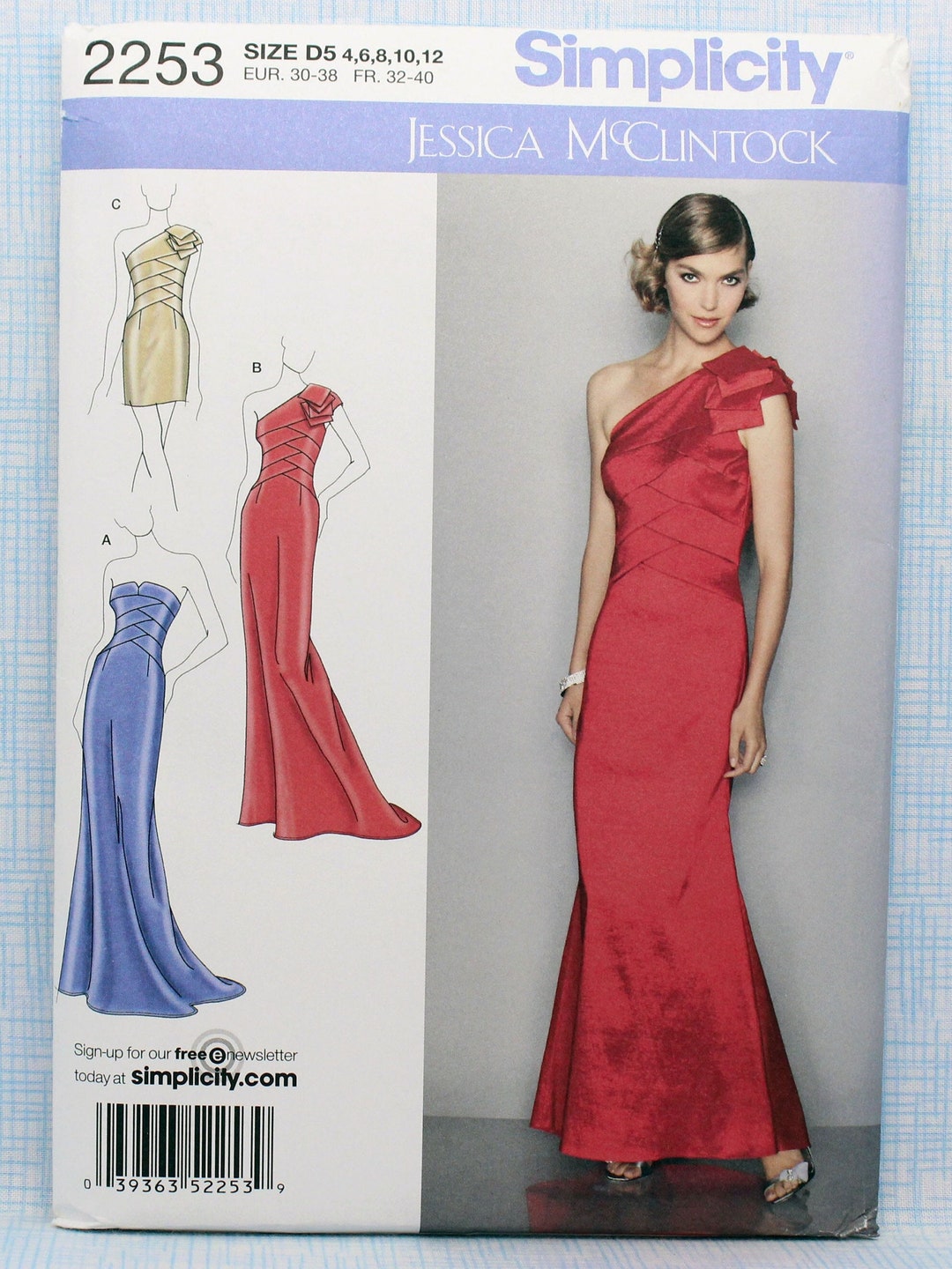 Simplicity Sewing Pattern 2253, Misses' Strapless or One Shoulder ...