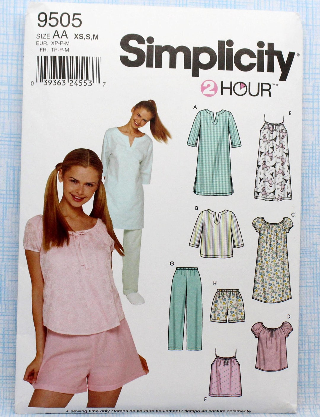 Simplicity Sewing Pattern 9505, Misses' Sleepwear, Uncut/ff, Misses' Size XS S M, Misses ...
