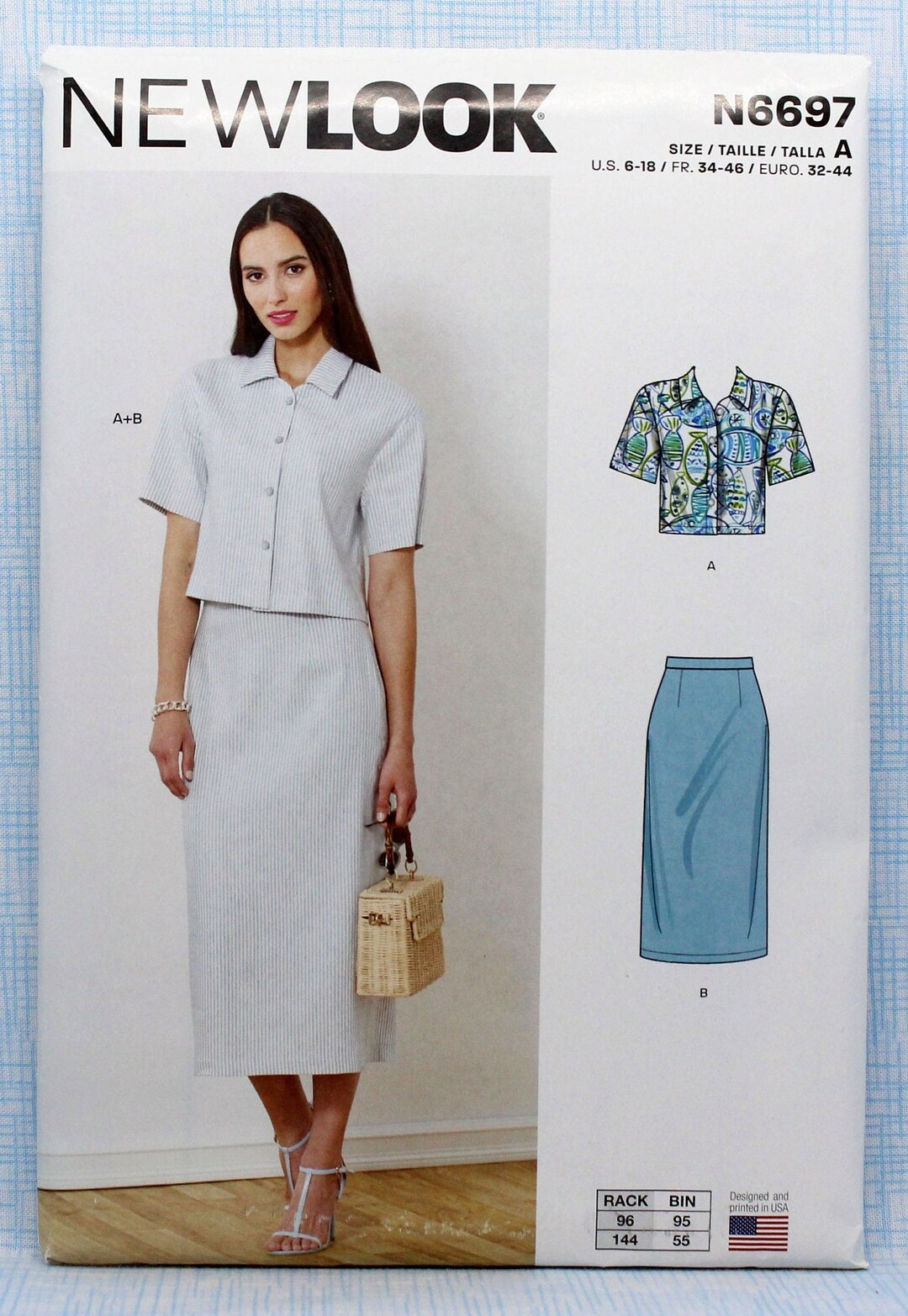 New Look Sewing Pattern 6697, Misses' Boxy Crop Top and Pencil Skirt ...