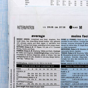 Butterick Sewing Pattern 4918, Misses' Retro Strapless Floor Length ...