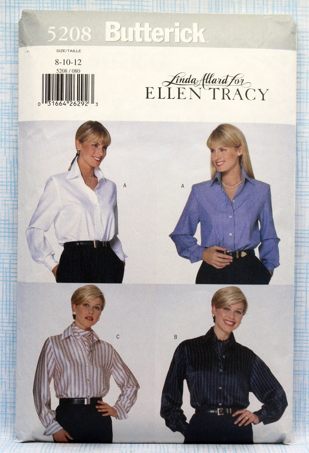 Butterick Sewing Pattern 5208, Misses' Easy Shirt, Misses' Size 8 10 12 ...
