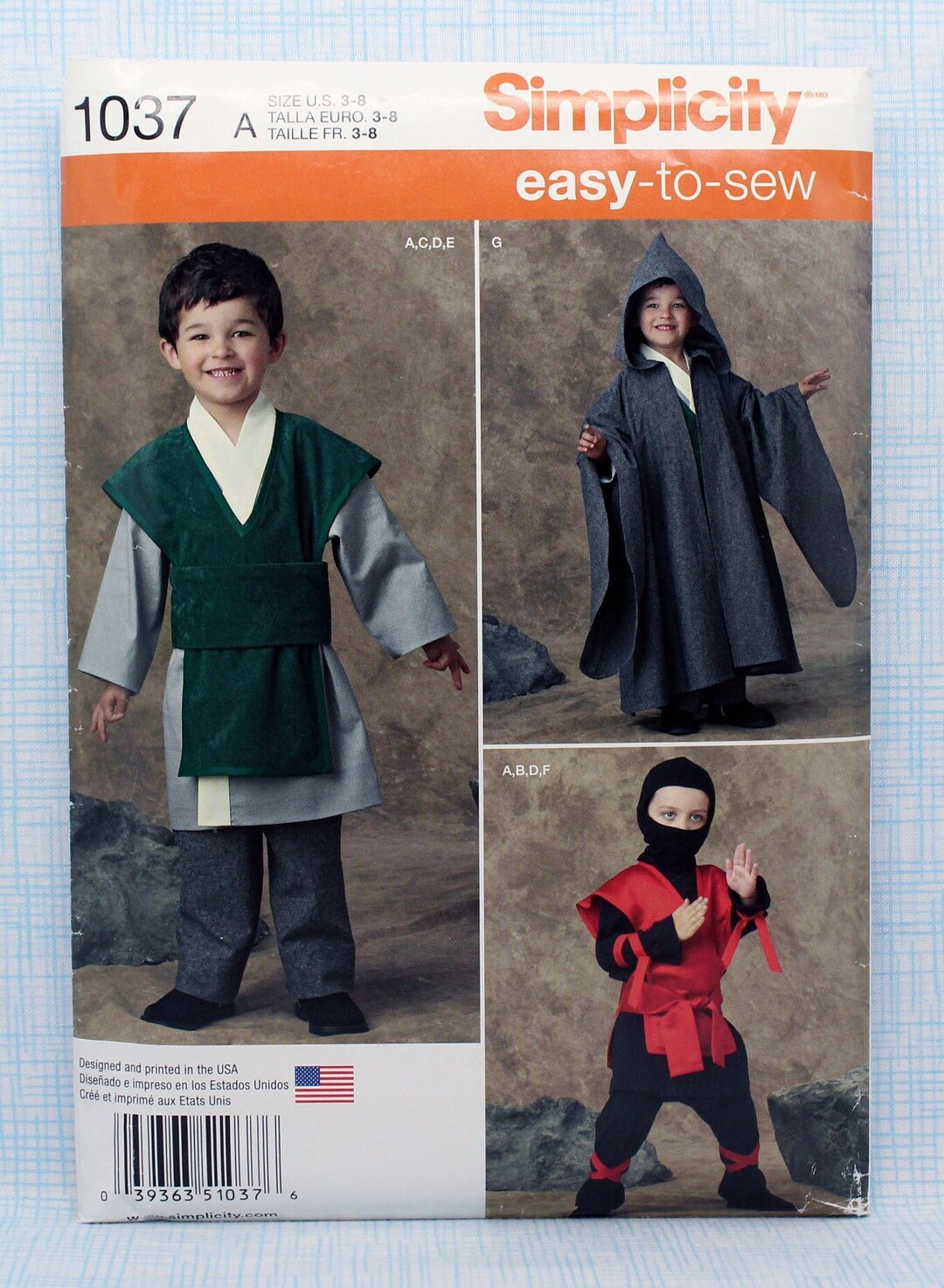 Simplicity Sewing Pattern 1037, Boy's Ninja Wizard Costume, Uncut/ff ...