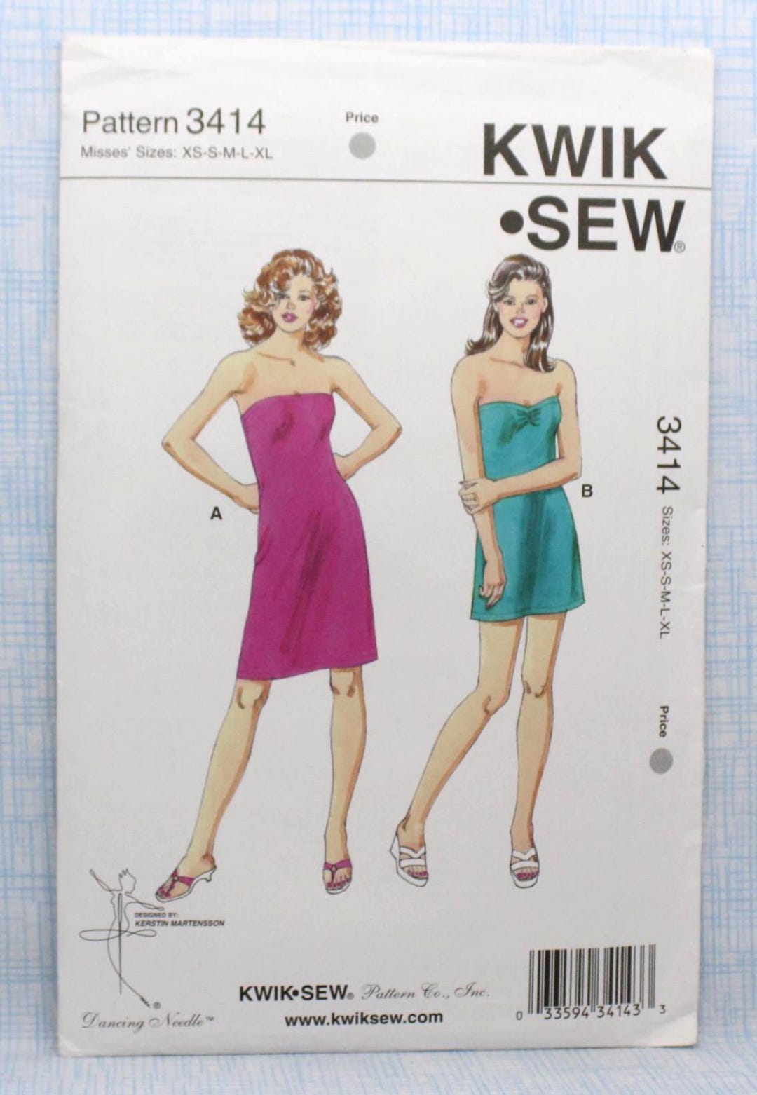Kwik Sew 3414, Misses' Strapless Dresses Sewing Pattern, Stretch Knits ...