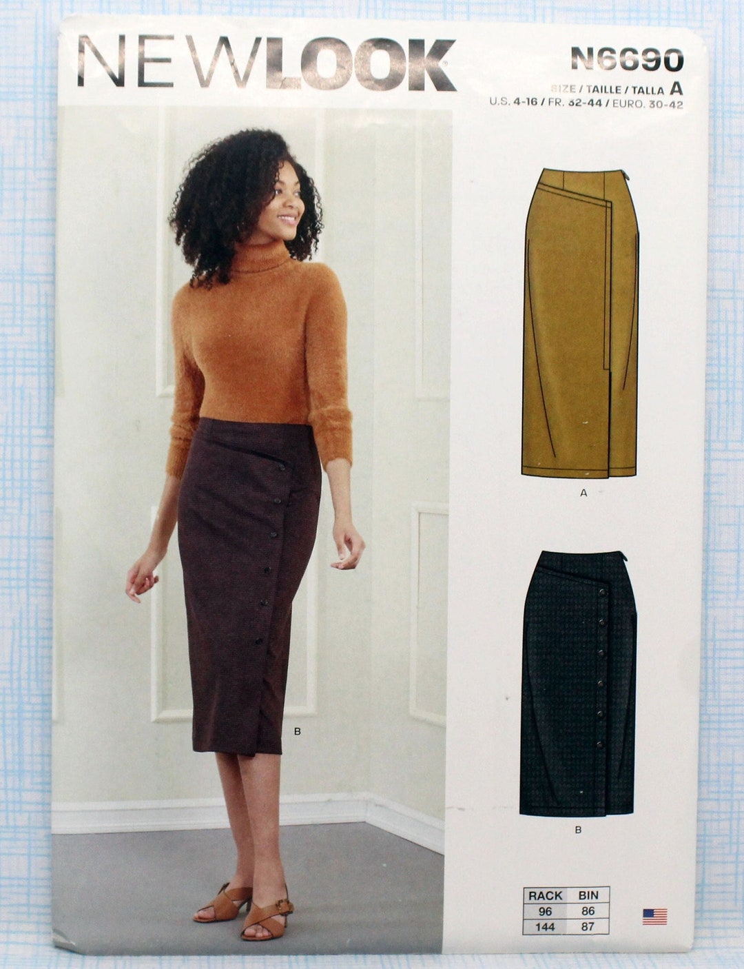New Look Sewing Pattern 6690, Misses' Asymmetrical Skirts With Button ...