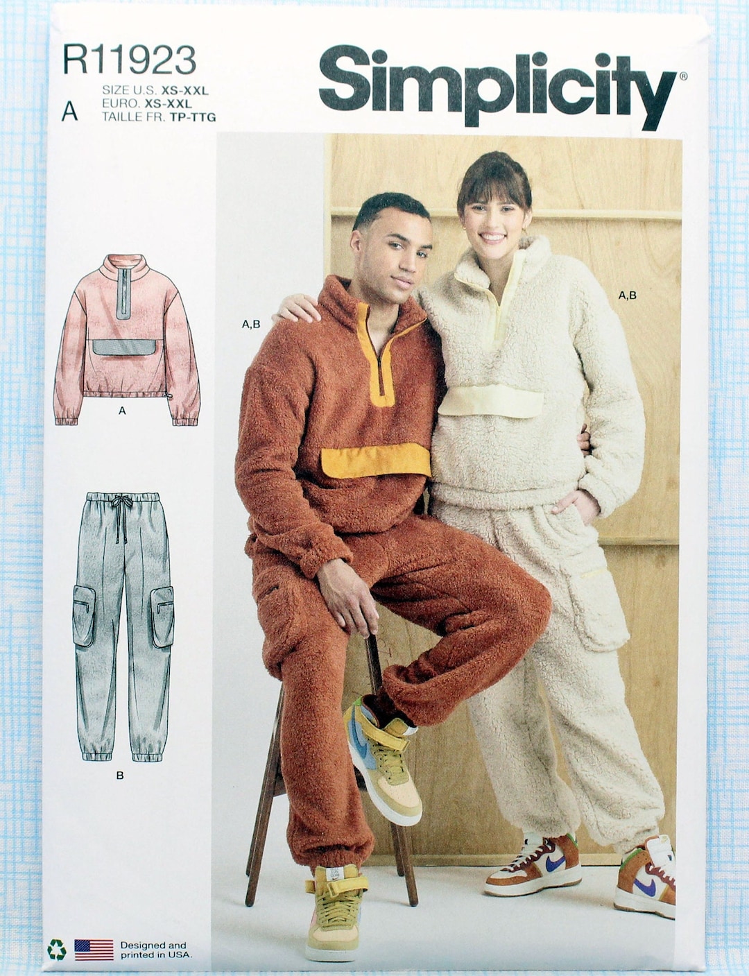 Simplicity Sewing Pattern R11923, Unisex Sweatshirt and Pants, Uncut/ff ...
