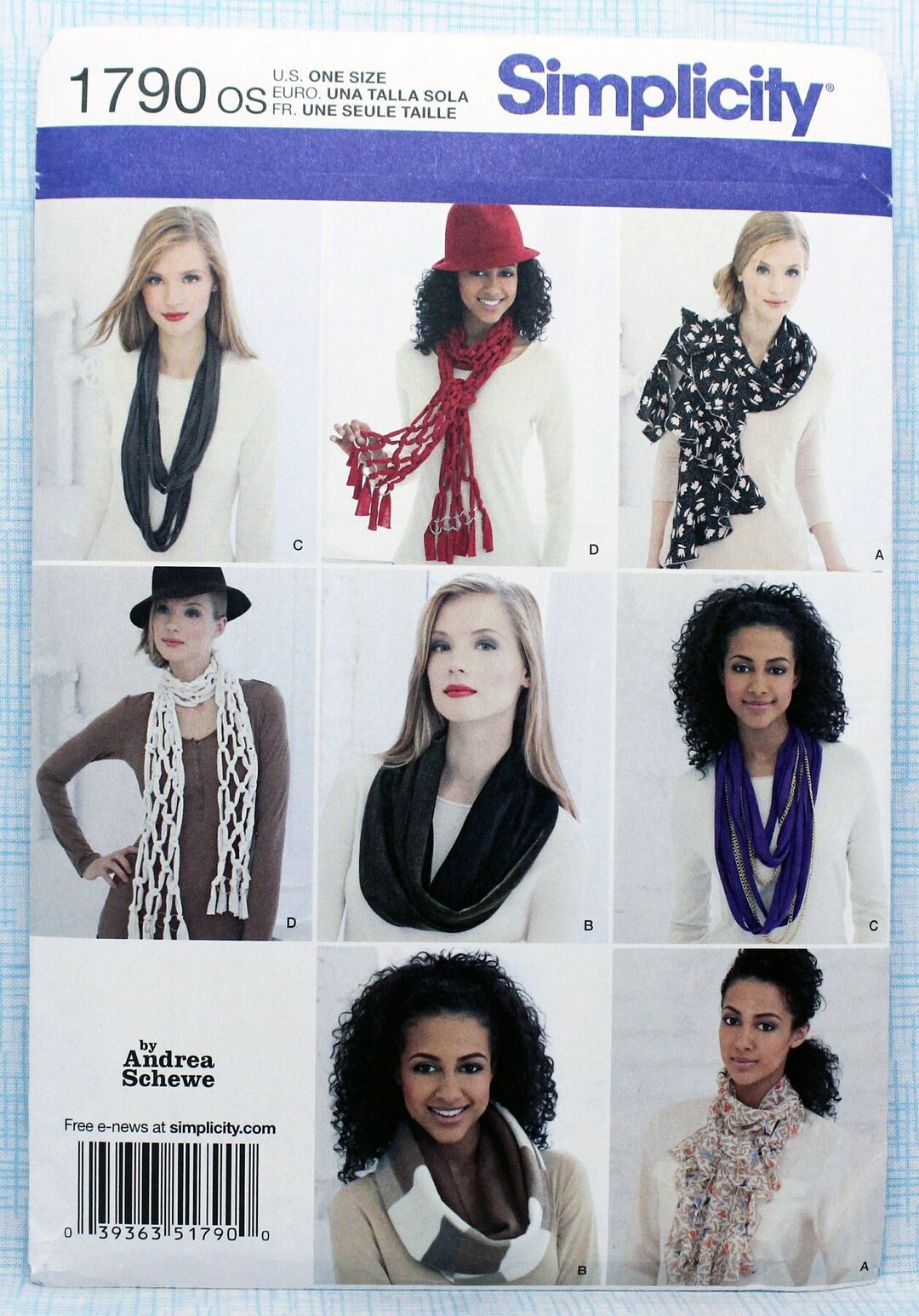 Simplicity Sewing Pattern 1790, Misses' Scarves Sewing Pattern, Uncut ...