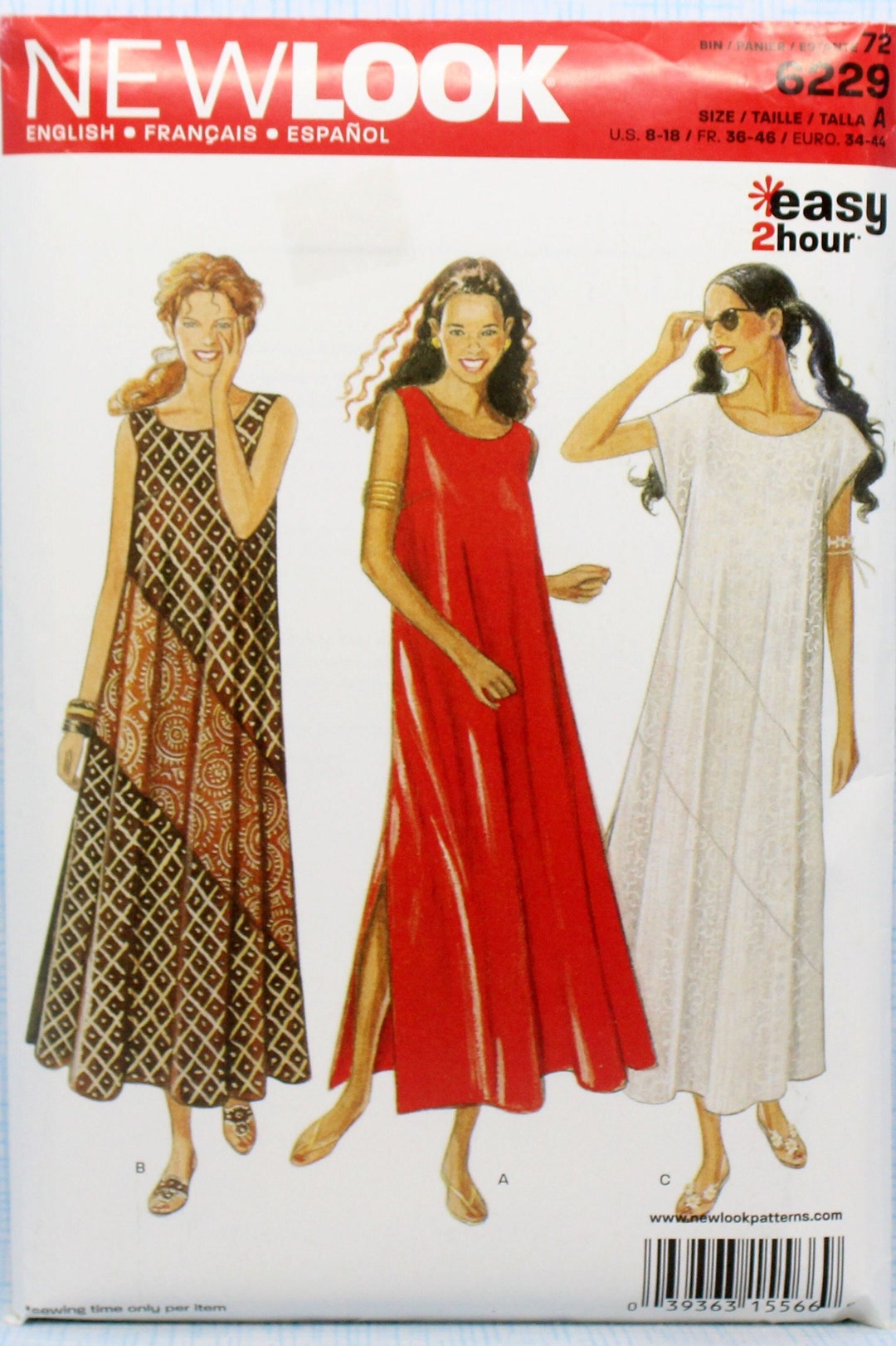 New Look Sewing Pattern 6229 Misses' Easy Dresses, Uncut/ff, Misses ...