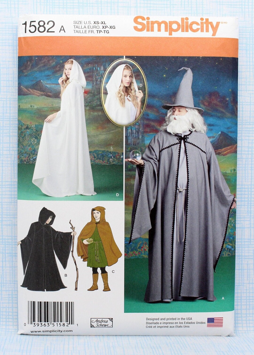 Simplicity Sewing Pattern 1582, Misses', Men's and Teens' Cape, Tunic ...