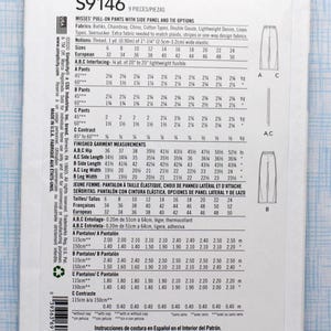 Simplicity Sewing Pattern 9146, Misses' Pull-on Pants With Side Panel, Uncut/ff, Misses' Size 16 ...