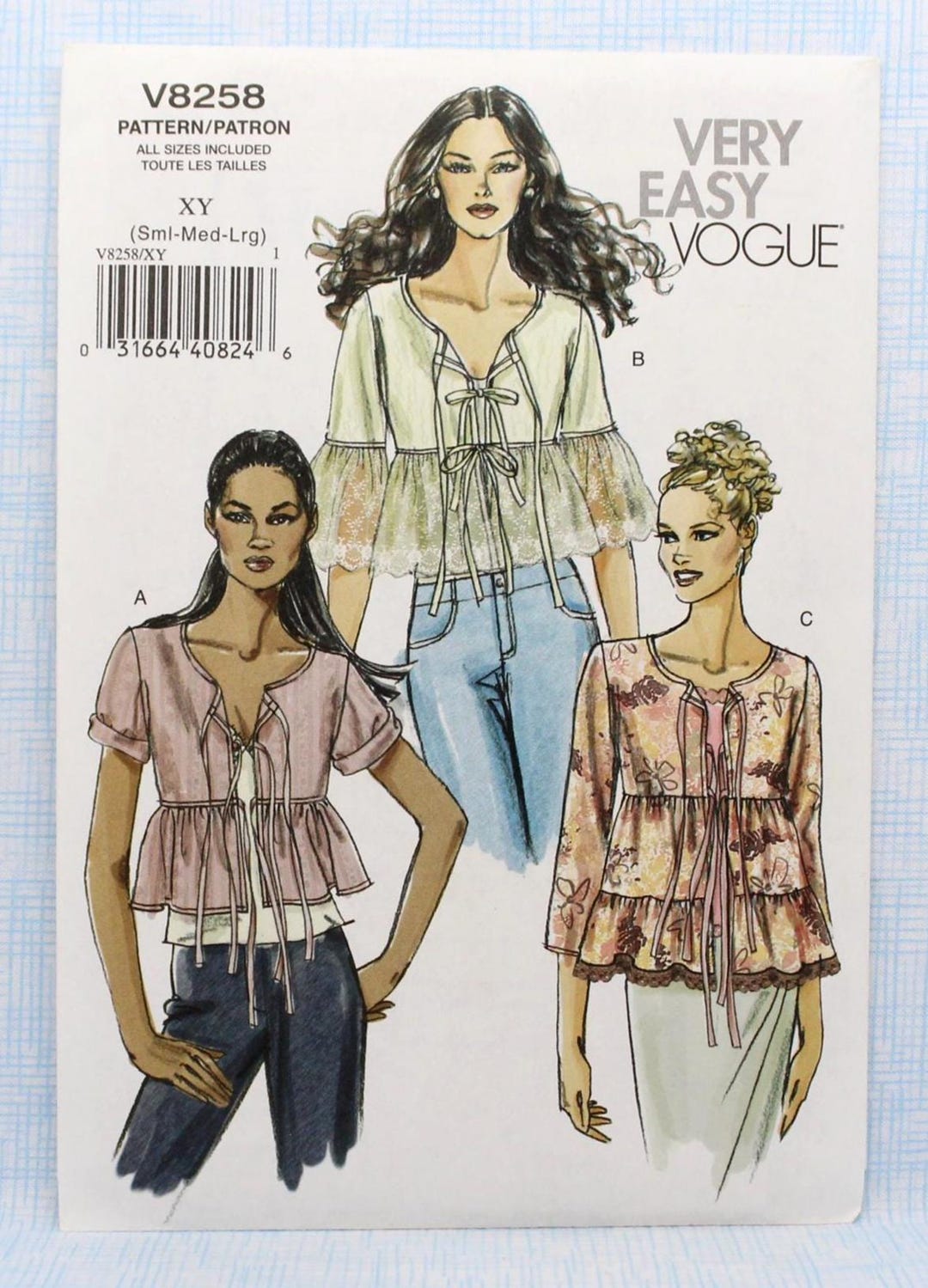 Vogue Sewing Pattern 8258, Misses' Jacket With Sleeve and Lower Edge ...