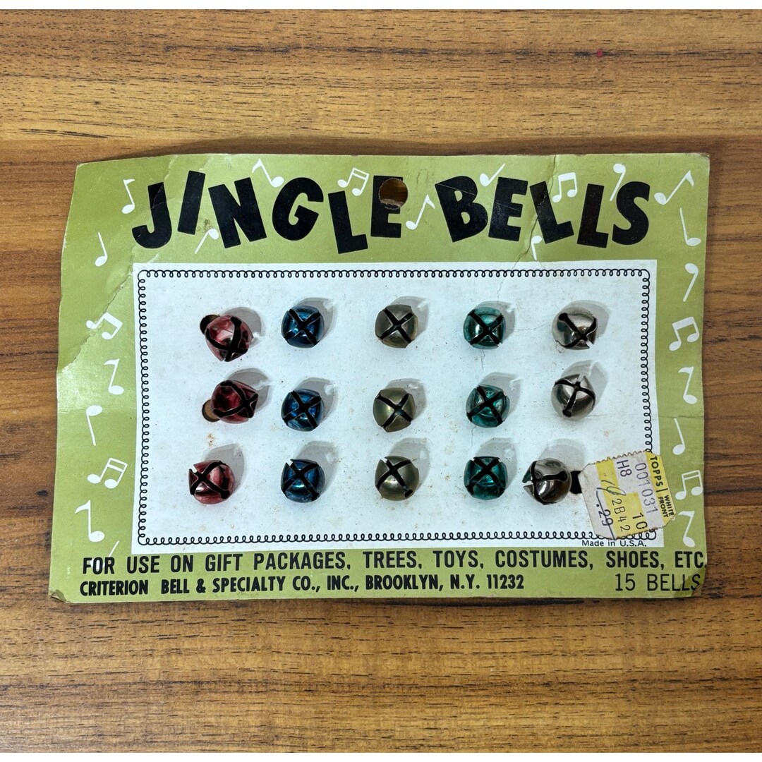 Vintage MCM Set of 15 Multi-color Jingle Bells by Criterion Bell ...