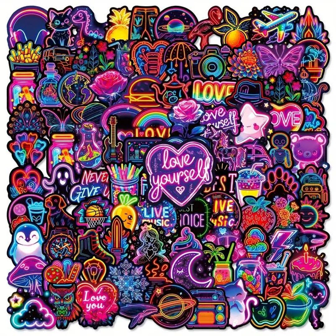 Rainbow Edge Doodle Stickers – Vibrant Vinyl Decals for Laptops, Phones ...