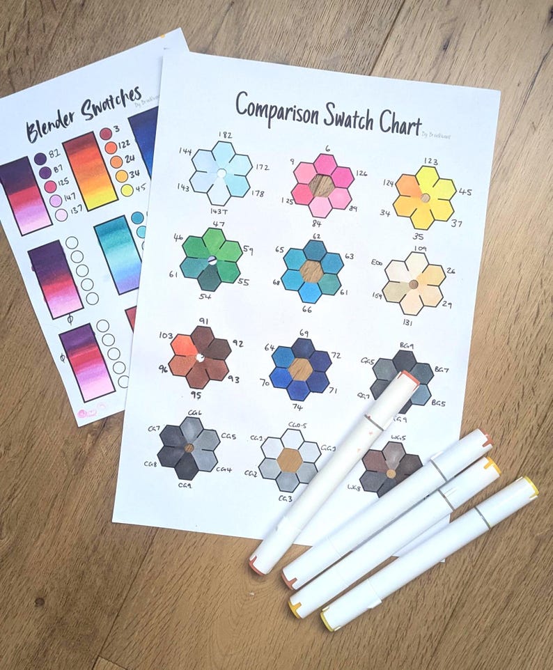 Swatch Comparison Printable A4 Peekaboo Honeycomb Hexagon - Etsy
