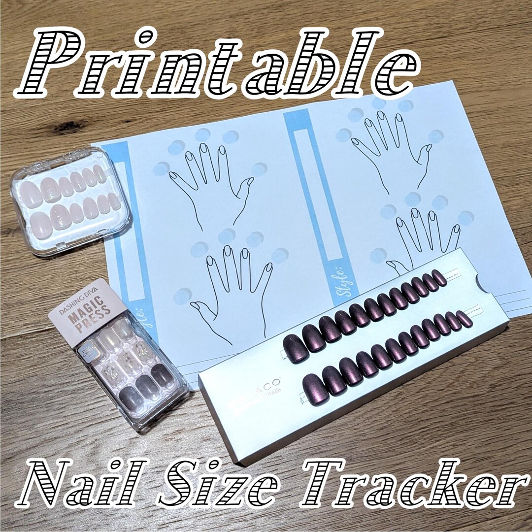 Printable Nail Size Planner Chart // Press-on Nails - Etsy