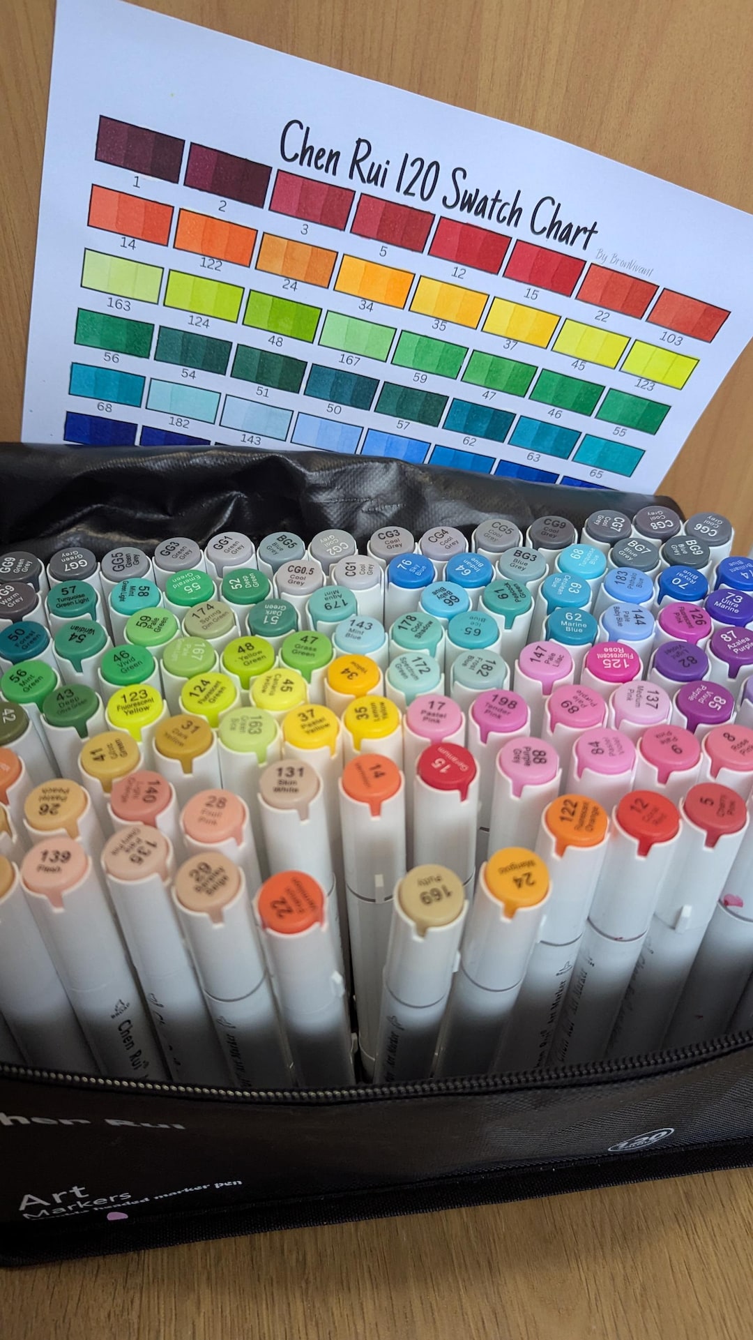 Chen Rui 120 Triple Swatch Chart Single Page A4 Alcohol Markers - Etsy
