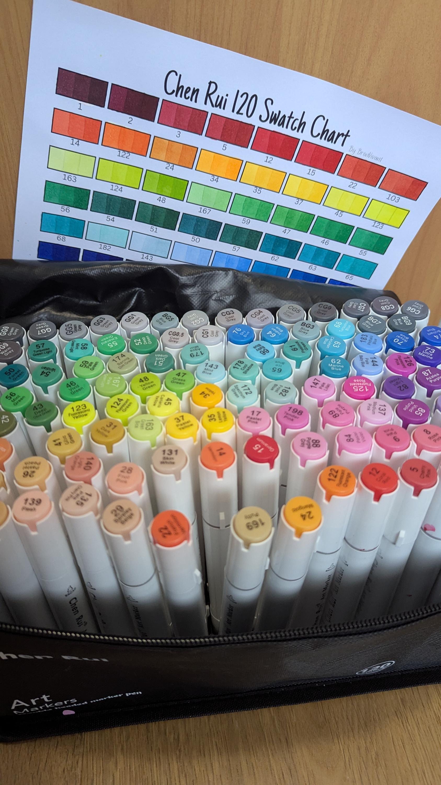 Chen Rui 120 Triple Swatch Chart Single Page A4 Alcohol Markers - Etsy