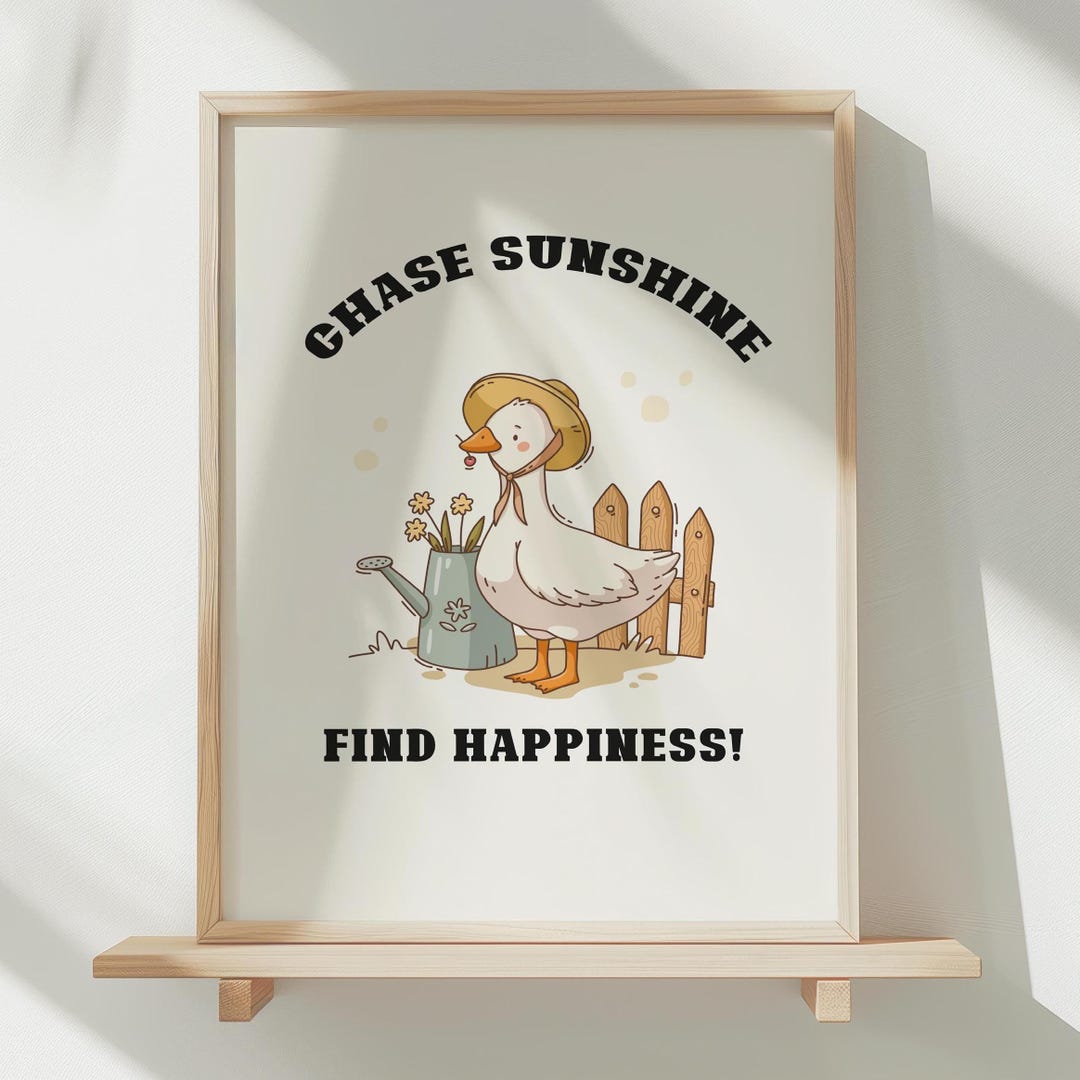 Goose Poster Inspirational Quote Cute Animal Illustration Digital Print ...