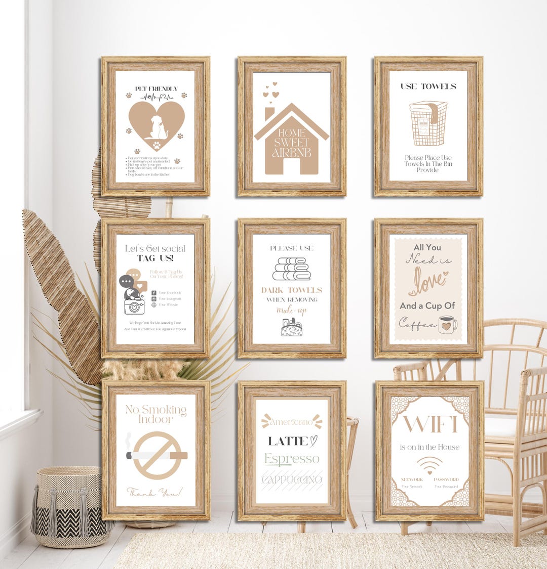 Airbnb Sign Template, Airbnb Signage, Vacation Rental, Wifi Sign ...