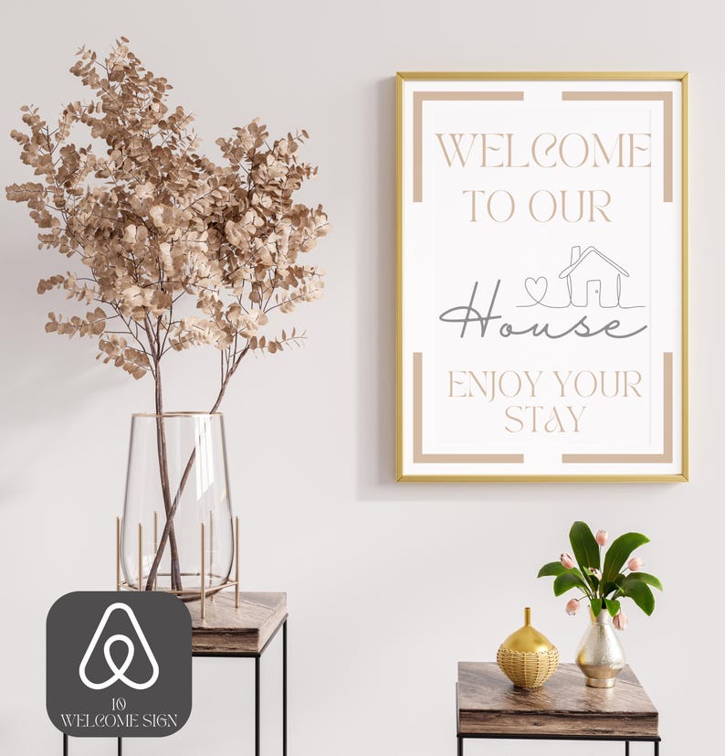 Airbnb Sign Template, Airbnb Signage, Vacation Rental, Wifi Sign ...