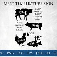 Meat Temperature Chart Svg, Cutting Board Svg - Perfect Gift for Cooks ...