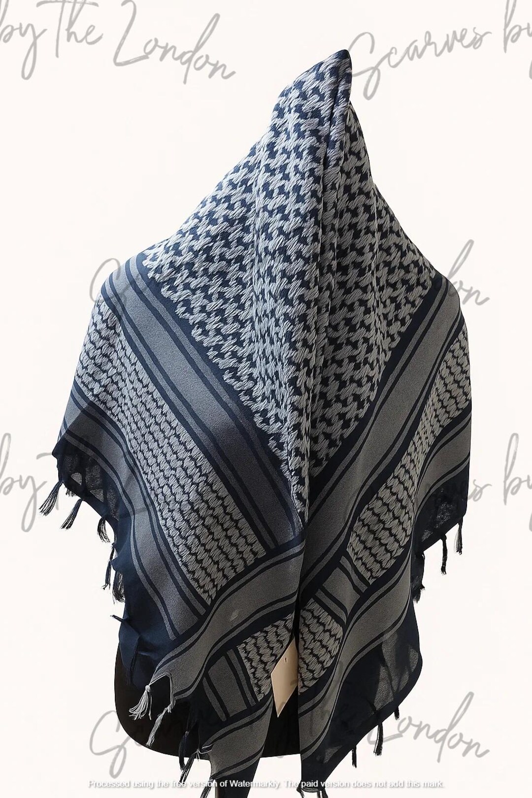 Palestinian Keffiyeh Scarf: Blue & White Cotton Shemagh - Etsy