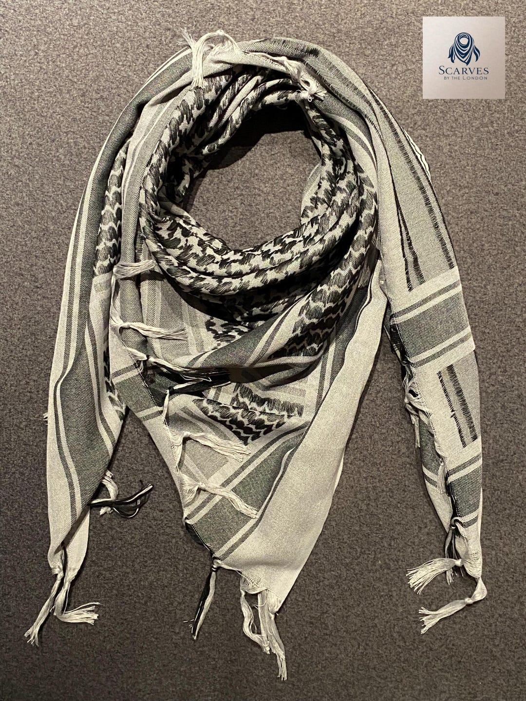 White&black | Palestine Keffiyeh | Soft Cotton Shemagh | Handmade Scarf ...