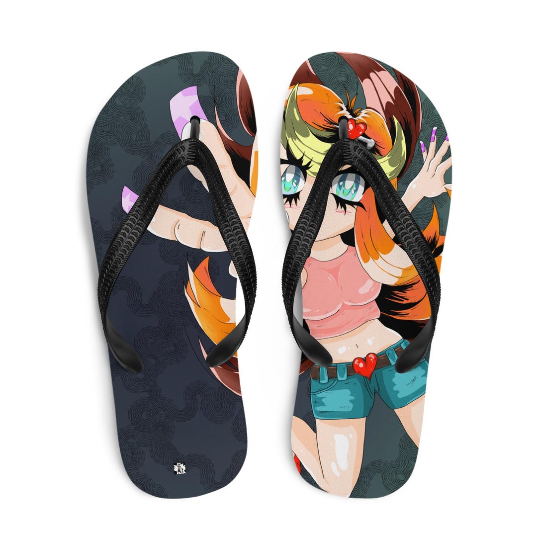 Anime Girl Flip Flops • Manga Art, Summer Slippers - Etsy