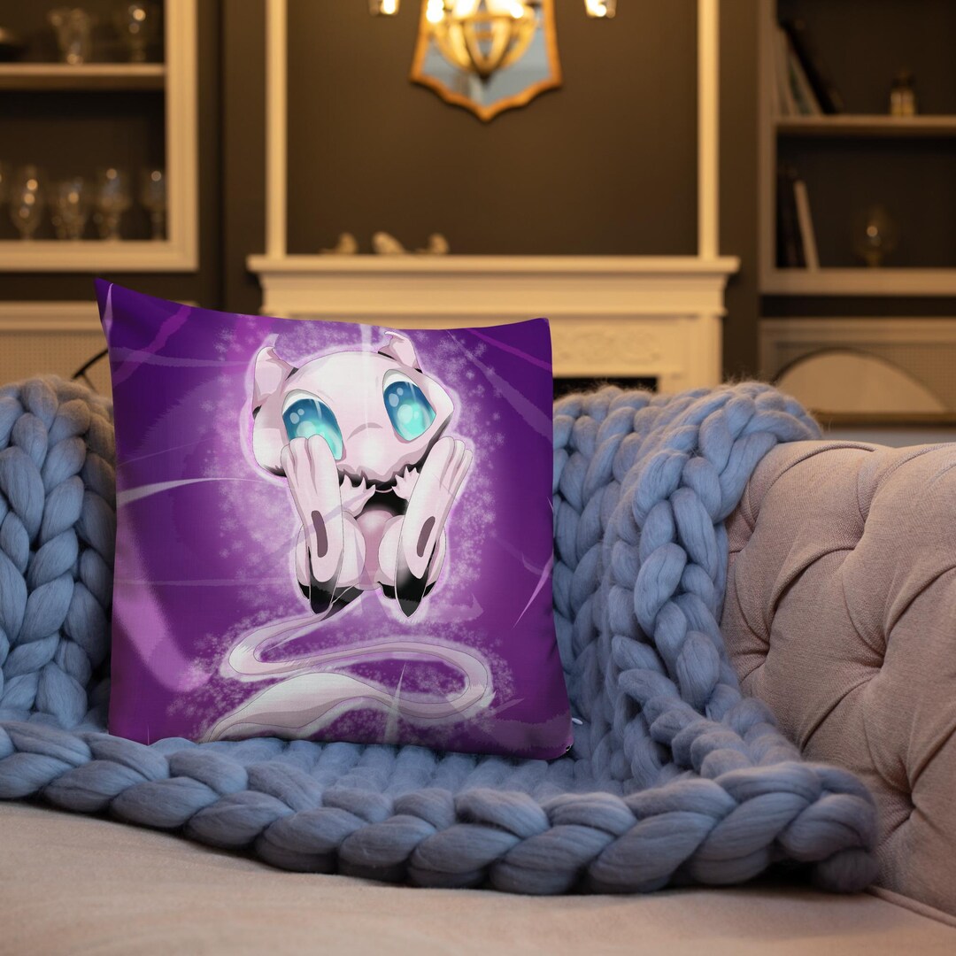 Pink Mystic Creature Pillow • Hand-drawn Psychic Anime Art • Cute ...