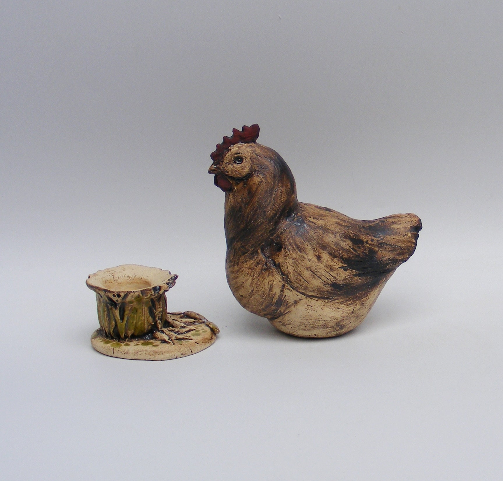 Chicken Stoneware Ceramic Chicken Chicken Statue Chicken - Etsy Norway