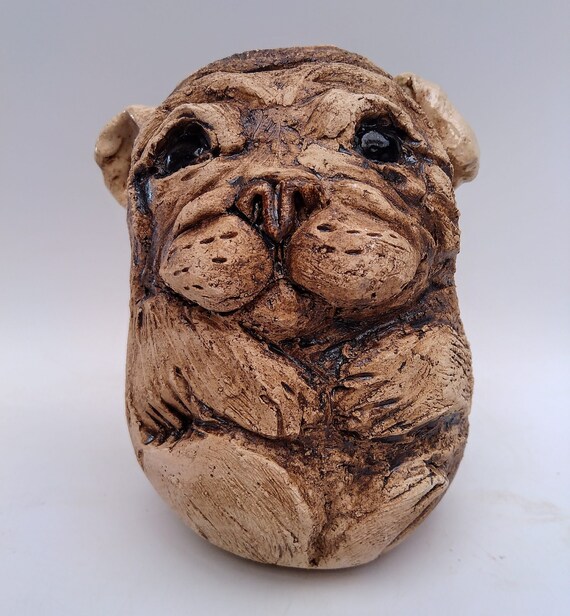 Ceramic Puppy Box Egg Shape Box Dog Pet One of A Kind | Etsy