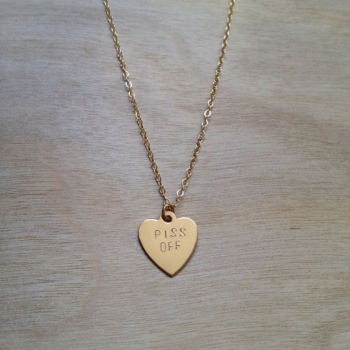 PISS OFF Heart Necklace - Etsy