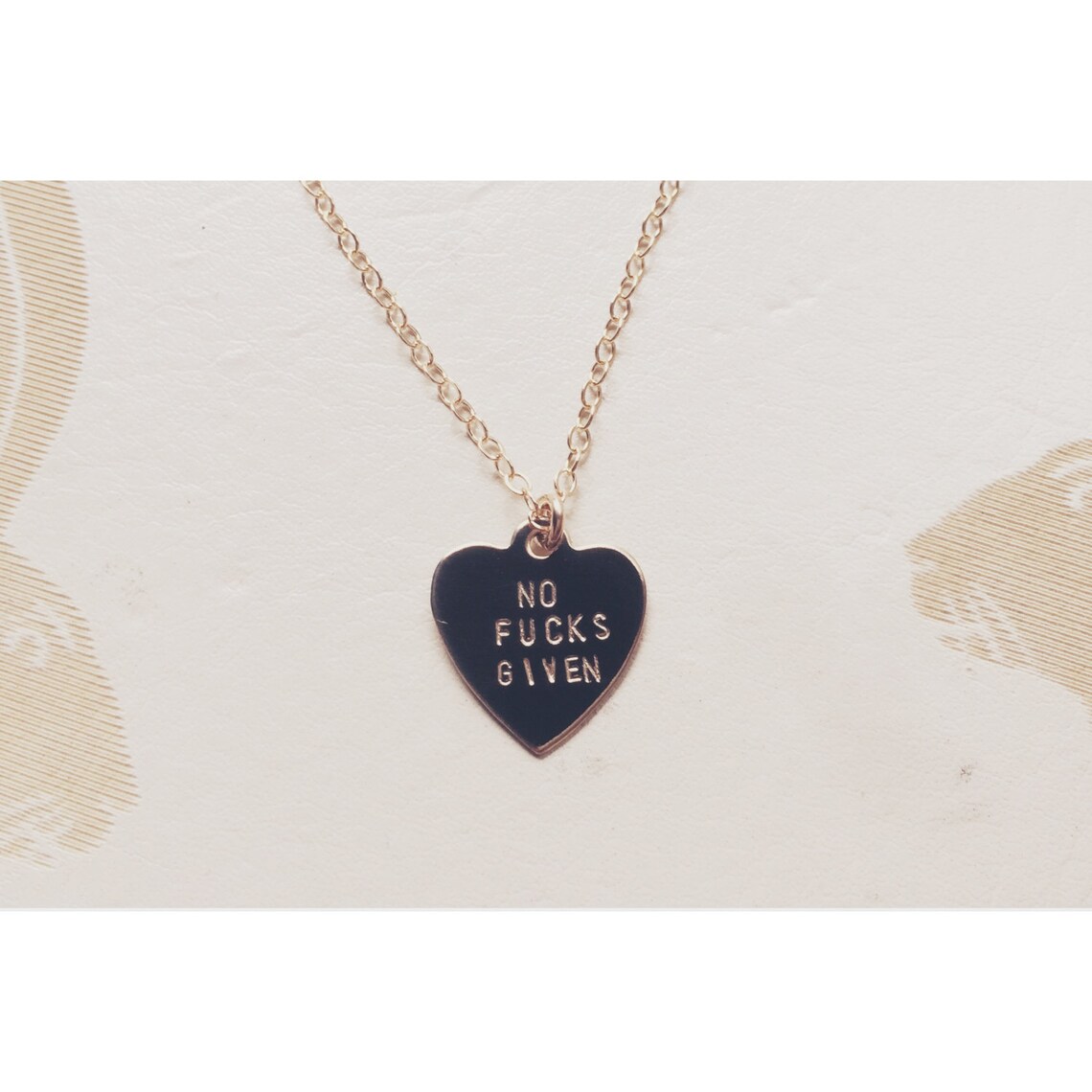 NO F.CKS GIVEN Heart Charm Necklace - Etsy