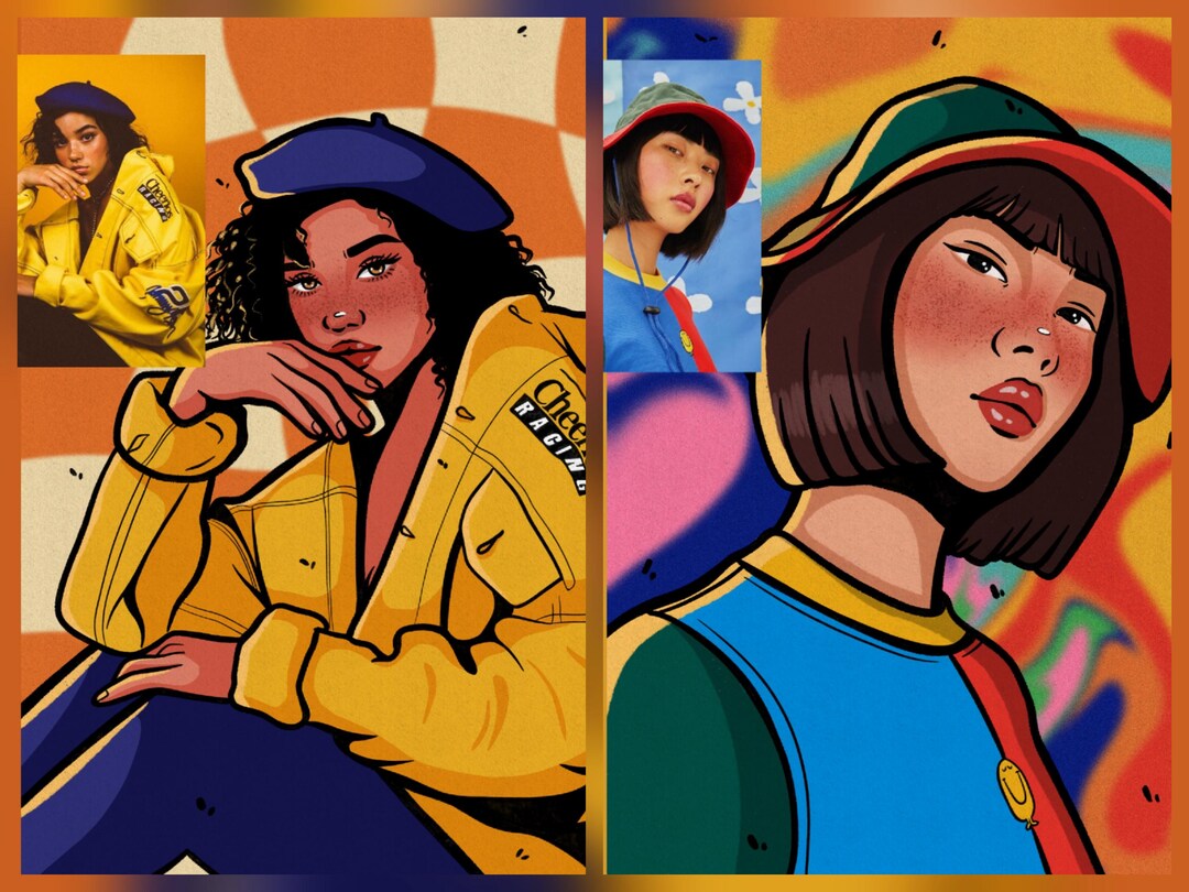 Custom Digital Cartoon Portrait From Photo (digital Download) - Etsy
