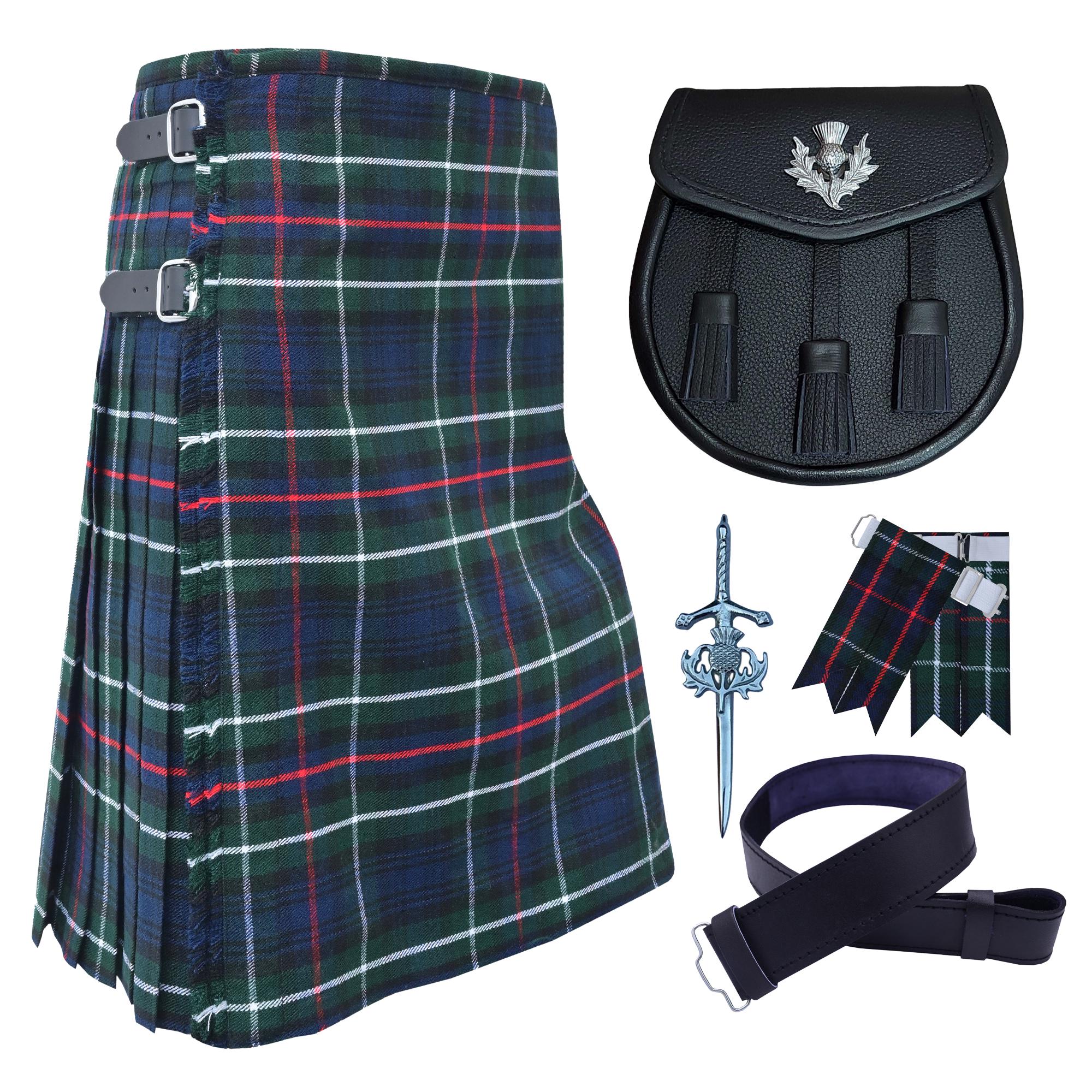 Men’s Kilt Outfit Set – Scottish Thistle Sporran, Kilt Pin, Belt ...