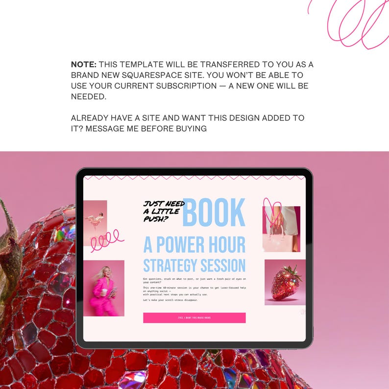 Pink Squarespace Template: Modern Portfolio Website Design for ...